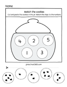 Quality number matching activity worksheets for preschoolers | Preschool365