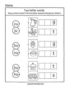 Two-letter sounds with vowels activities for preK children | Preschool365
