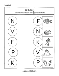 matching-letter-test | Preschool365
