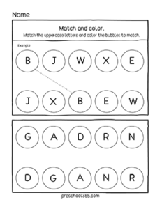 matching-letter-test | Preschool365