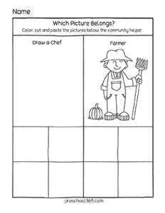 Community Helpers Activity Sheets for PreK and Kindergartens
