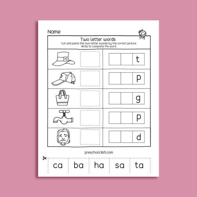 Two-Letter Sound Activity Packet (20 pages of reading, writinge)