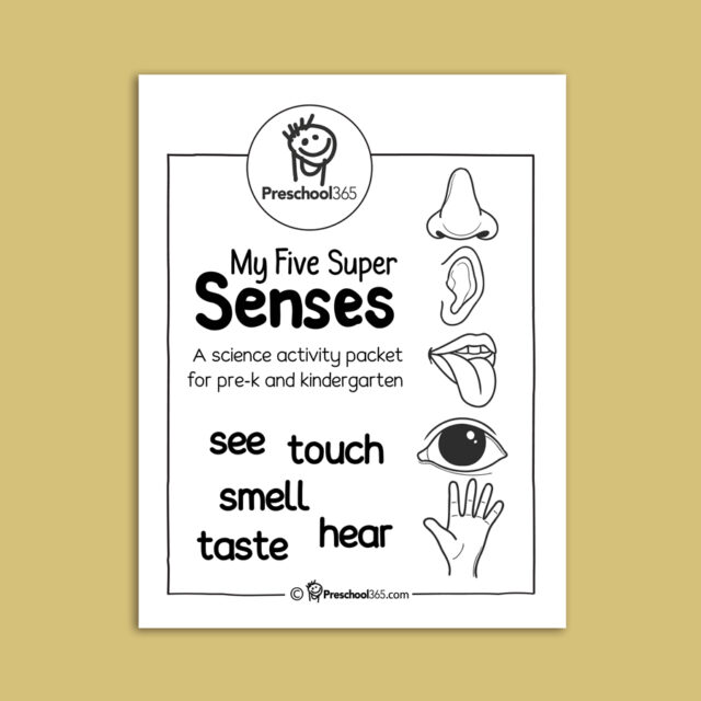My Five Senses Kindergarten Activity Printables