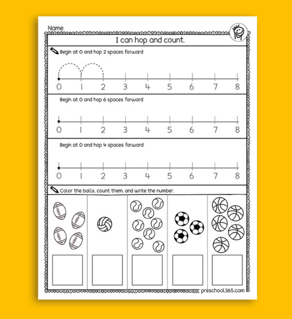 I CAN COUNT numbers 1-10 activity packet for 4-6yr olds