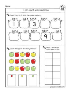 I can count 1-10 activity pack for PreK and Kindergarten
