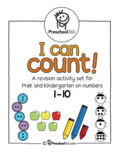 I can count 1-10 activity pack for PreK and Kindergarten