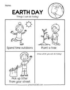 Earth Day Celebration Sheets for Kindergarten and 1st Grade
