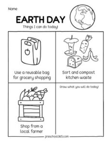 Earth Day Celebration Sheets for Kindergarten and 1st Grade