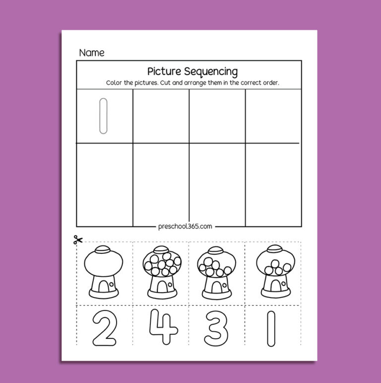 Preschool Sequence Activity Packet for 2-4yr-olds