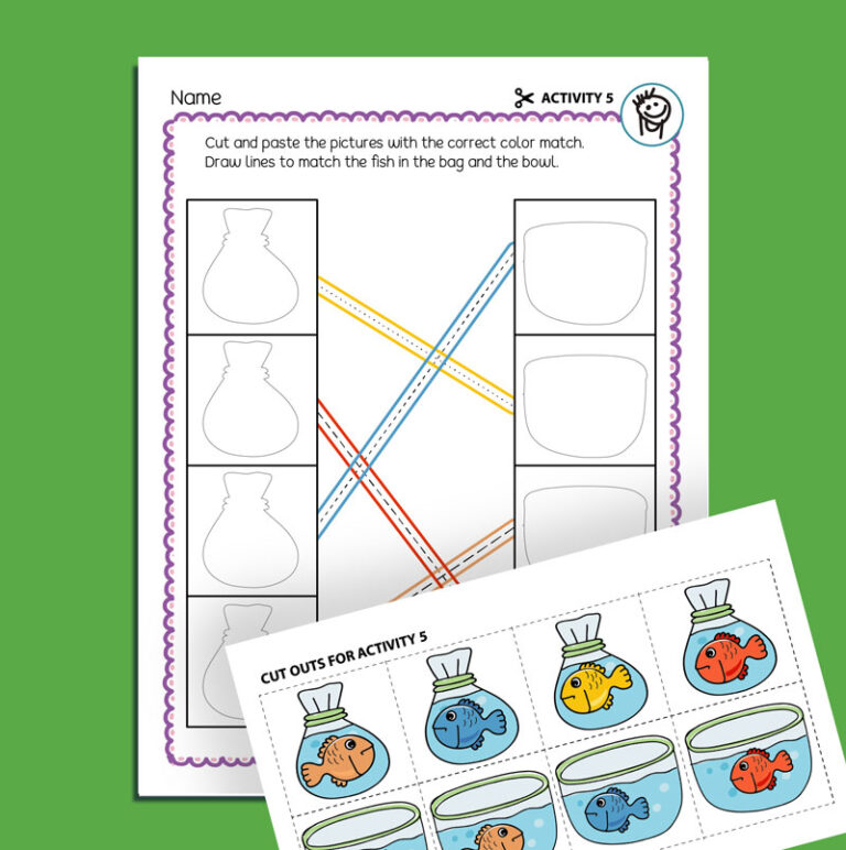 Match, Trace, and Paste Preschool Pre-writing Activity Packet (0-4yrs)