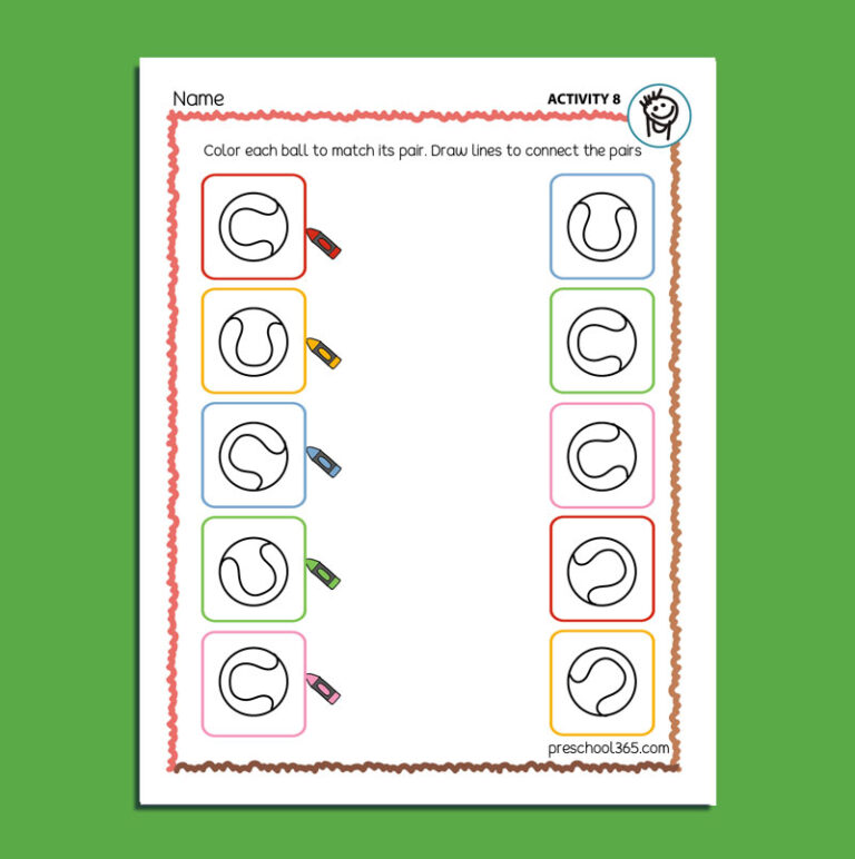 Match, Trace, and Paste Preschool Pre-writing Activity Packet (0-4yrs)