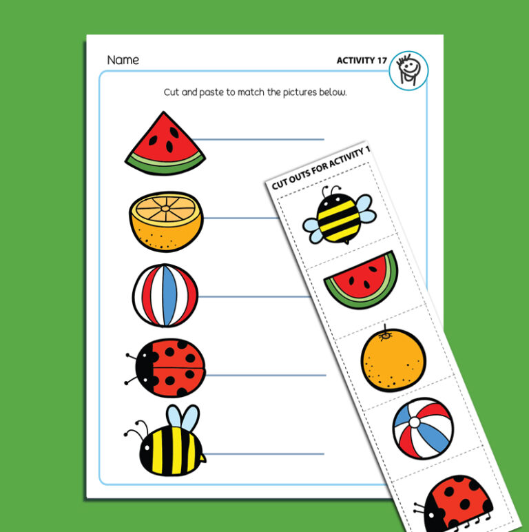 Match, Trace, and Paste Preschool Pre-writing Activity Packet (0-4yrs)