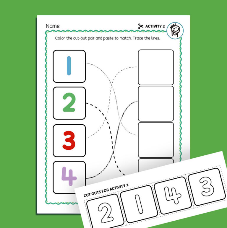 Match, Trace, and Paste Preschool Pre-writing Activity Packet (0-4yrs)
