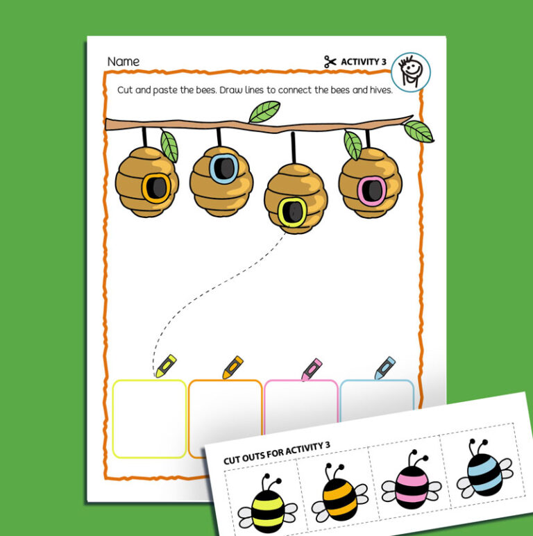 Match, Trace, and Paste Preschool Pre-writing Activity Packet (0-4yrs)