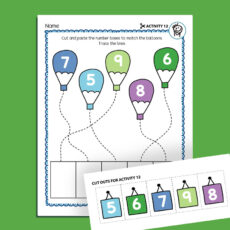 Match, Trace, and Paste Preschool Pre-writing Activity Packet (0-4yrs)