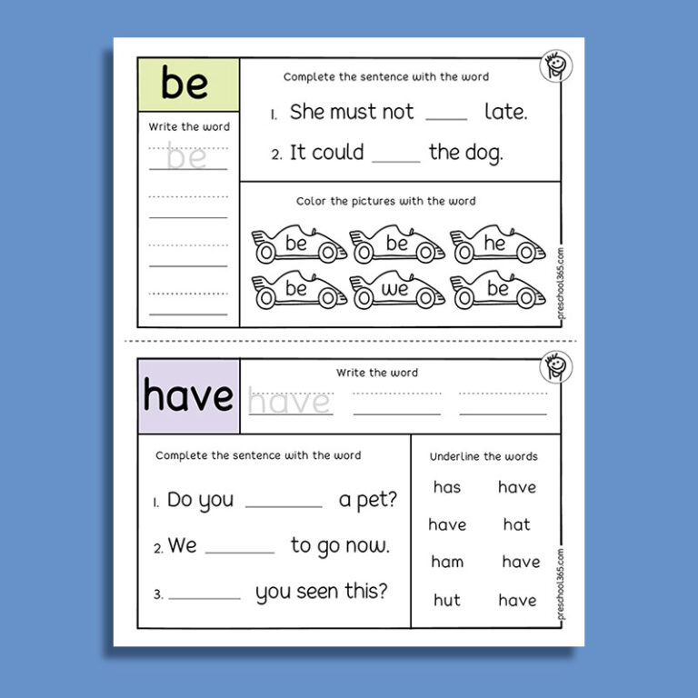 My First 50 Sight Words Packet