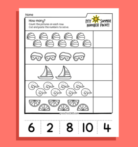 My Summer Number Packet 1 for 3-5yr-olds