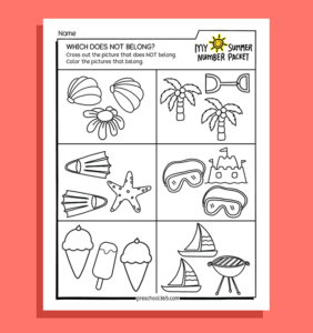 My Summer Number Packet 1 for 3-5yr-olds