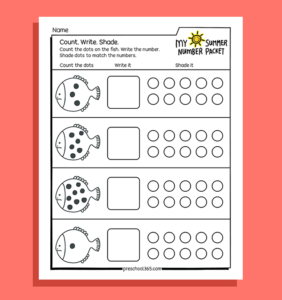 My Summer Number Packet 1 for 3-5yr-olds