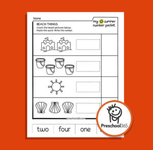 My Summer Number Packet 1 for 3-5yr-olds