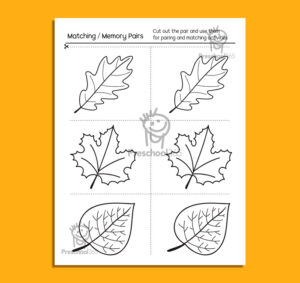 Autumn Leaf Theme Preschool Activity Packet for 3-4yr-olds