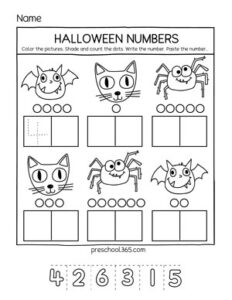 Free Halloween Theme activities for preschool homeschool kids