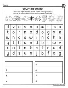 The Weather activity sheets for children 5-8yrs