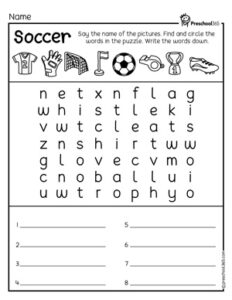 I love soccer kindergarten activity sheets L3