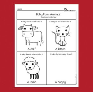 My Farm Animals Preschool Activity Packet (21 activities)