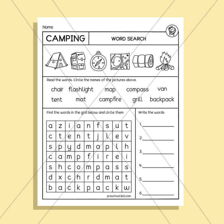 Word Search Activity Packet for Kindergarten (15pages)