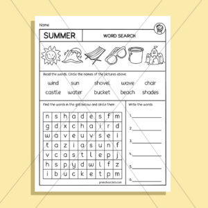 Word Search Activity Packet for Kindergarten (15pages)