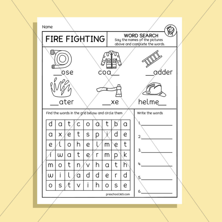 Word Search Activity Packet for Kindergarten (15pages)