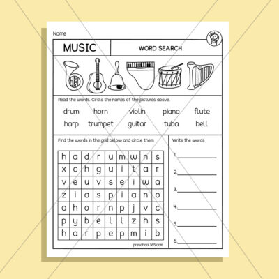 Word Search Activity Packet for Kindergarten (15pages)
