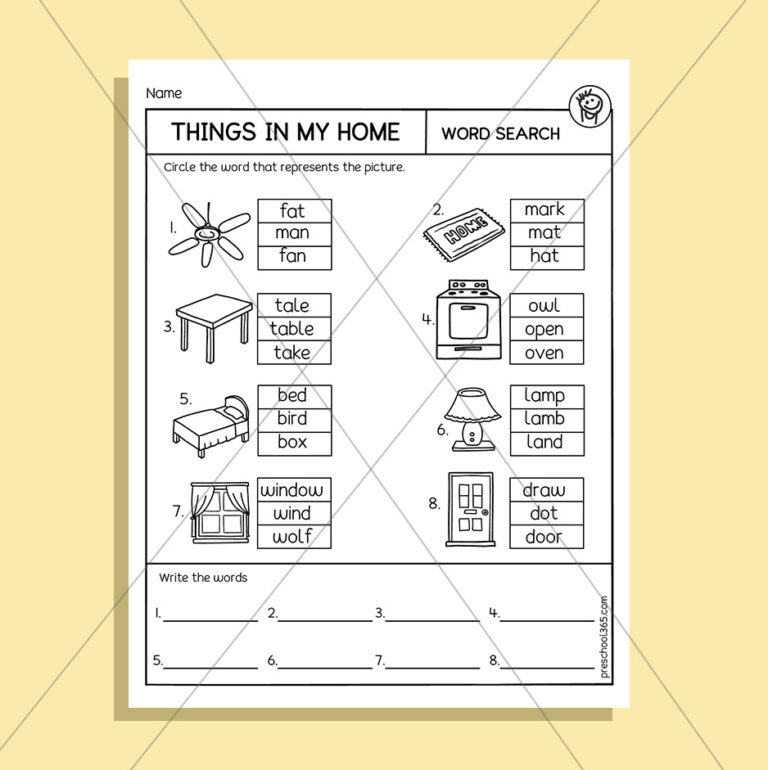 Word Search Activity Packet for Kindergarten (15pages)