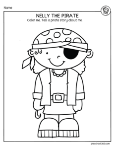 Free Pirate theme coloring, counting, numbers and sounds activity ...