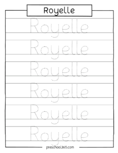 royelle-name-tracing-sheet-01 | Preschool365
