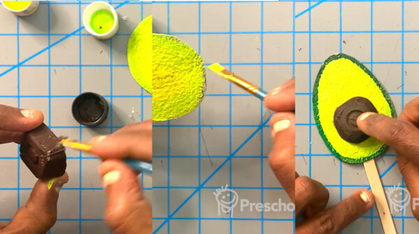 How to make an avocado craft from egg box for preschool children