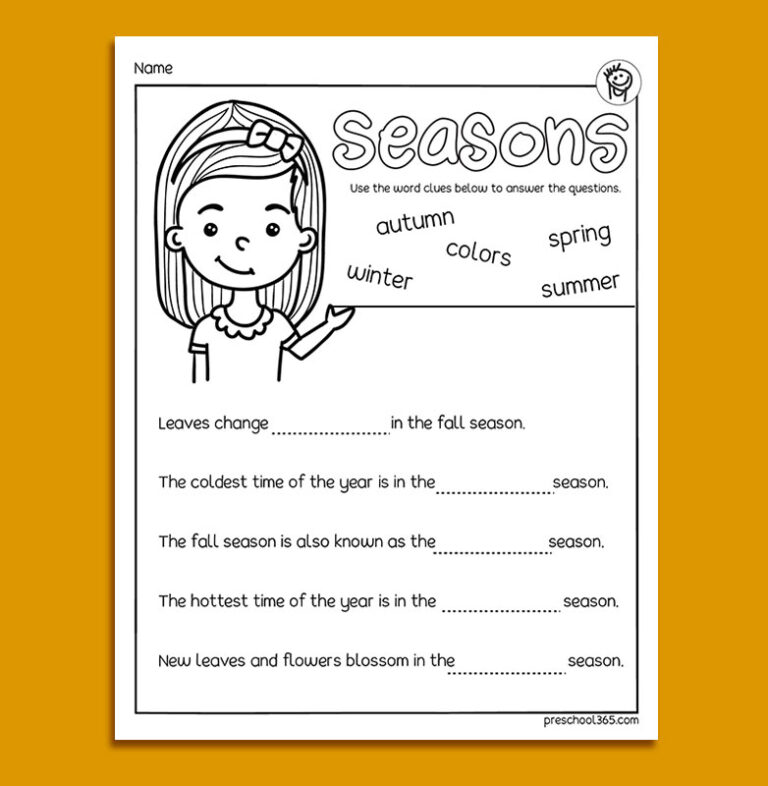 Seasons and Colors 14 Activities for 5-7year-olds