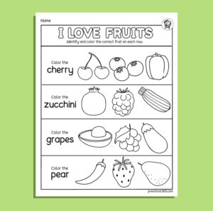 Fruits Fun Activity Packet for 2-4yr-olds