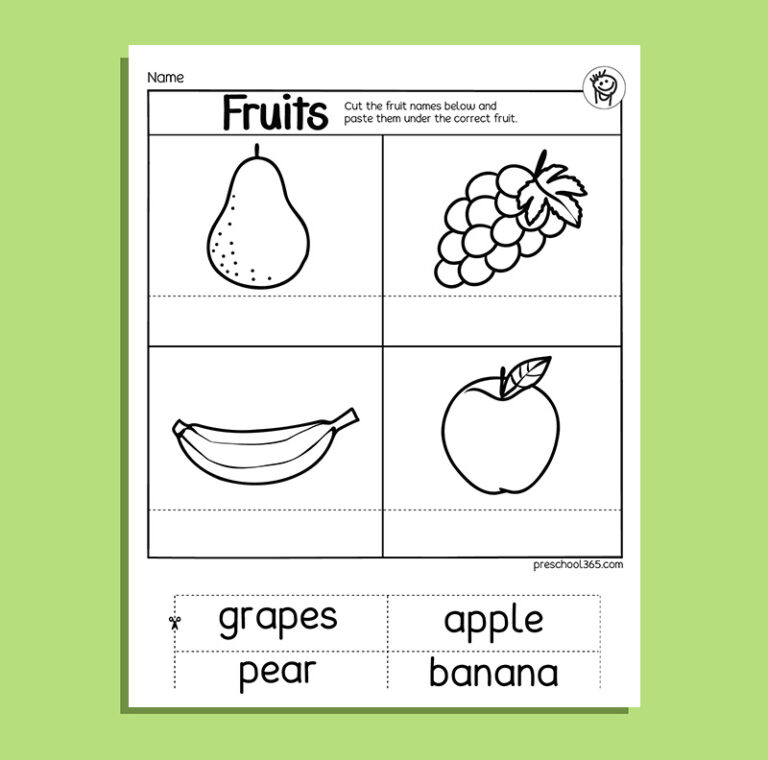 Fruits Fun Activity Packet for 2-4yr-olds