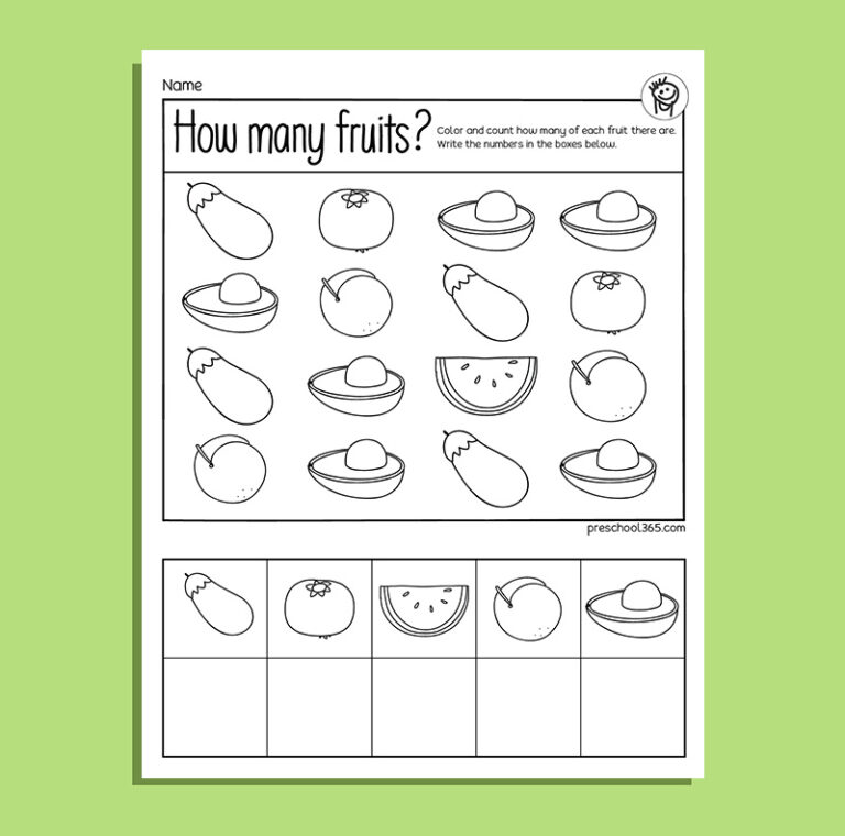 Fruits Fun Activity Packet for 2-4yr-olds