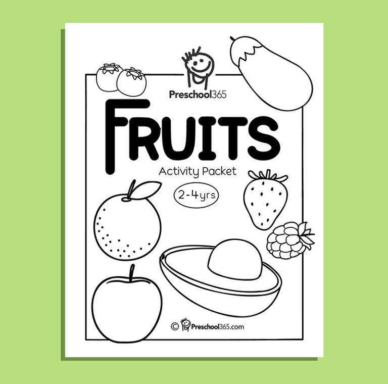 Fruits Fun Activity Packet for 2-4yr-olds