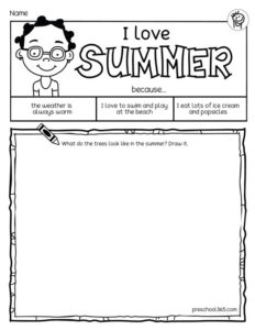 The four seasons of the year kindergarten activity packet