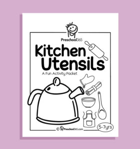 Kitchen Utensils Activity Packet for 5-7yr-olds