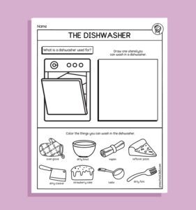 Kitchen Utensils Activity Packet for 5-7yr-olds