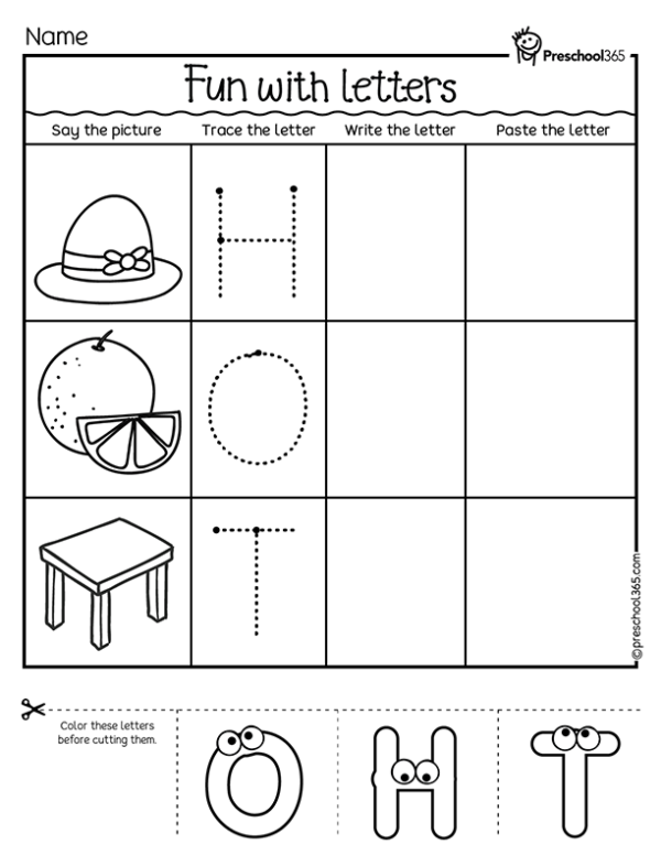 Identify the picture and its beginning sound, trace the letter, write ...