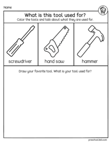 My Tools Preschool activities