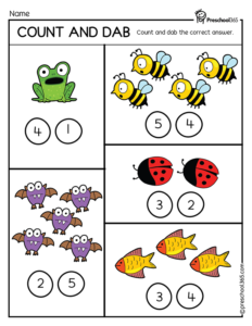 count-up-to-5-and-dab-preschool-activity | Preschool365
