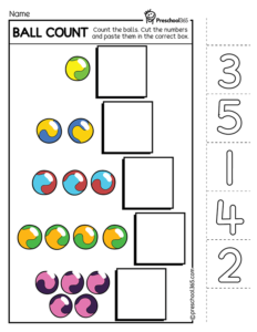 Fun counting up to 5 preschool activity worksheets
