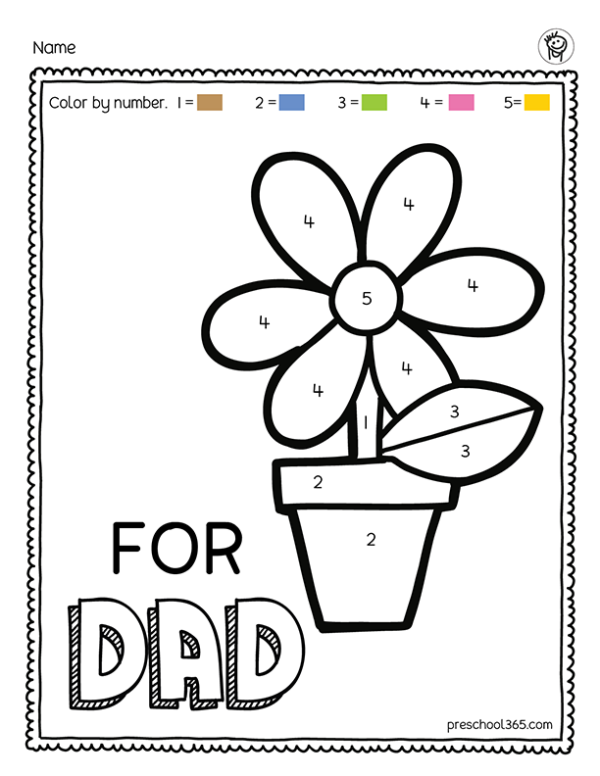 Free Happy Fathers Day Activity for Preschool kids